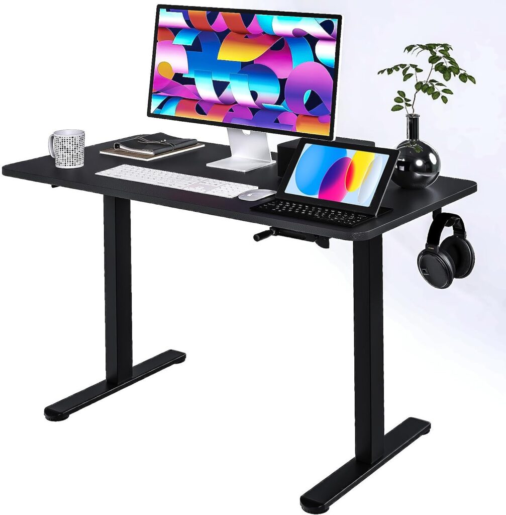 Height Adjustable 44 Inches Manual Standing Desk - Our Modern Space
